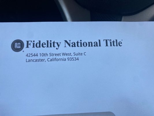 FIDELITY NATIONAL TITLE - Updated August 2025 - 42544 10th St W ...