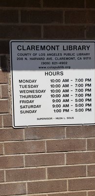 LA COUNTY LIBRARY - CLAREMONT HELEN RENWICK LIBRARY - Updated December ...