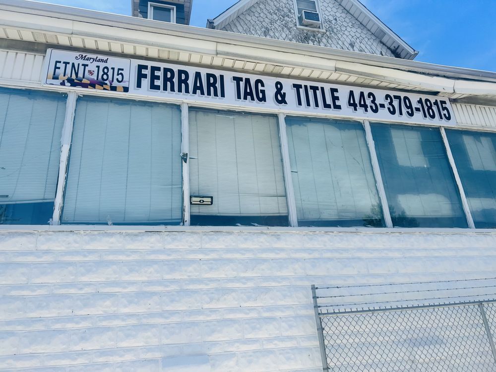 FERRARI TAG AND TITLE - Updated May 2025 - Baltimore, Maryland ...