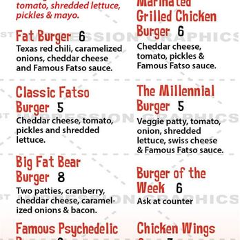 Fatsos menu store