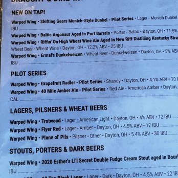 WARPED WING BREWERY & SMOKERY - HUBER HEIGHTS - Updated July 2025 - 48 ...