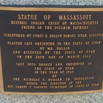 CHIEF MASSASOIT STATUE - Updated July 2025 - 350 N State St, Salt Lake ...
