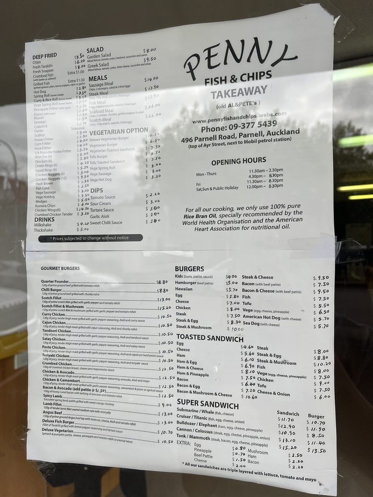 PENNY FISH AND CHIPS - Updated January 2026 - 496 Parnell Rd, Auckland ...