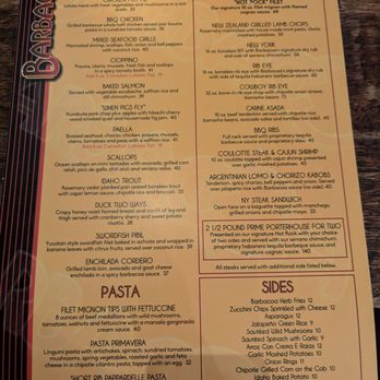 Barbacoa menu store