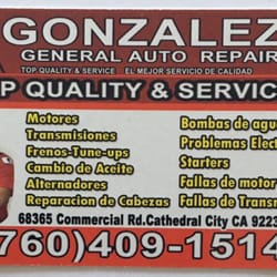 GONZALEZ GENERAL AUTO REPAIR - 68365 Commercial Rd, Cathedral City ...