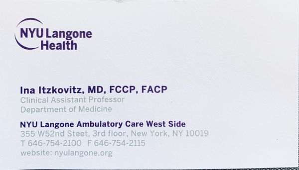 INA ITZKOVITZ MD - Updated November 2025 - 355 W 52nd St, New York, New ...