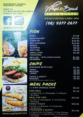 WAPI & SPUD FISH AND CHIPS - Updated July 2025 - 412 Beechboro Rd N ...