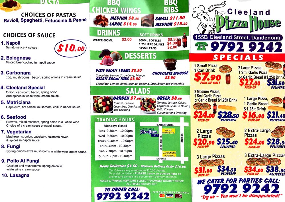 CLEELAND PIZZA HOUSE - Updated December 2025 - 155b Cleeland St ...