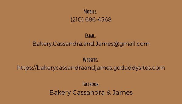 BAKERY CASSANDRA & JAMES - San Antonio, Texas - Desserts - Phone Number ...