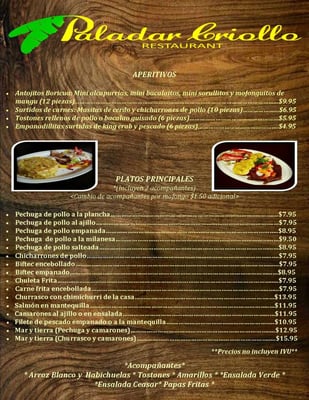 PALADAR CRIOLLO RESTAURANT - Updated December 2025 - Camino Alejandrino ...