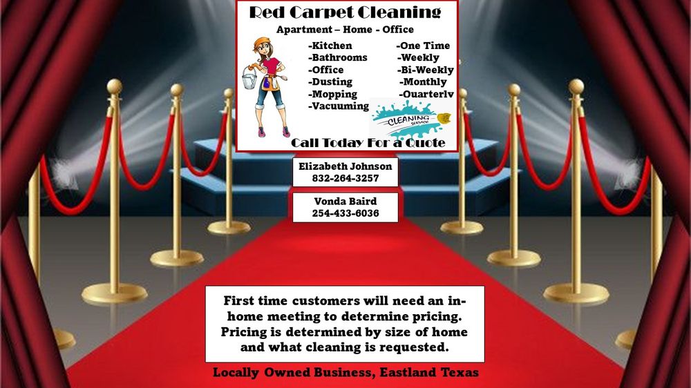 RED CARPET CLEANING - Updated December 2025 - Eastland, Texas - Home Cleaning - Phone Number - Yelp