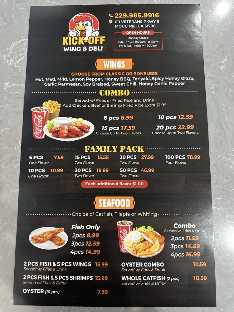 KICK-OFF WING & DELI - Updated October 2025 - 611 Veterans Pkwy ...