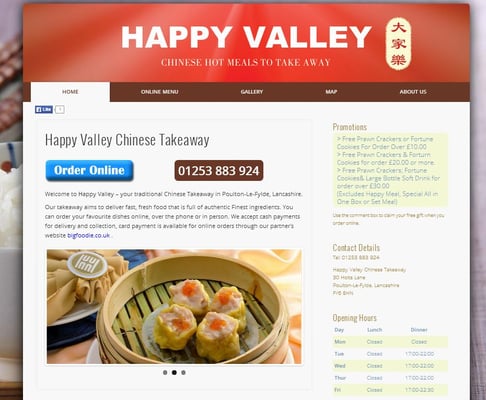 HAPPY VALLEY CHINESE TAKE AWAY - 30 Holts Lane, Poulton-le-Fylde ...