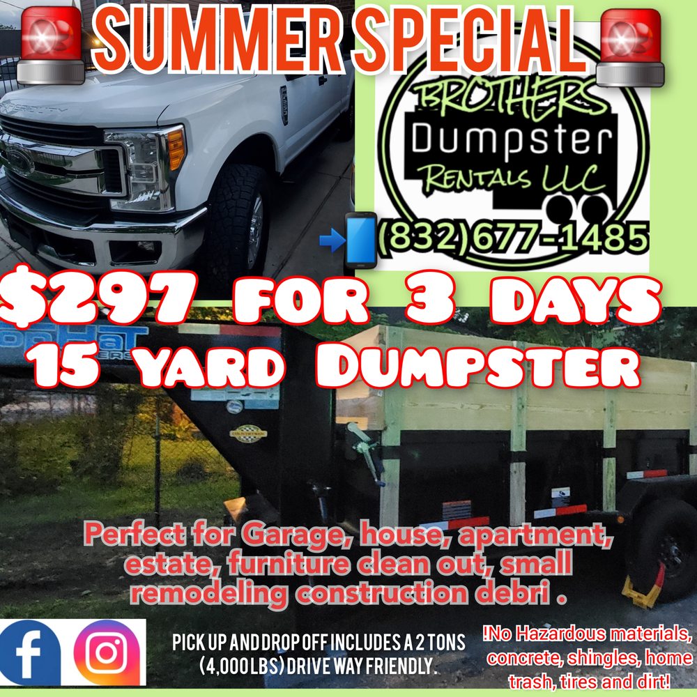 BROTHERS DUMPSTER RENTALS - Houston, Texas - Updated March 2024 ...