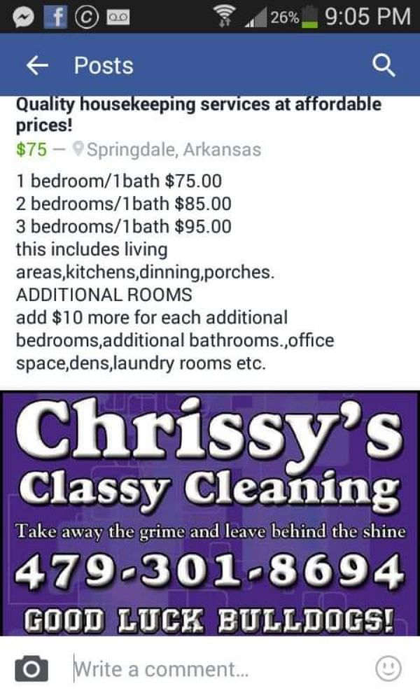 CHRISSY’S CLASSY CLEANING - Updated February 2025 - 16 Photos - Siloam Springs , Arkansas - Home ...