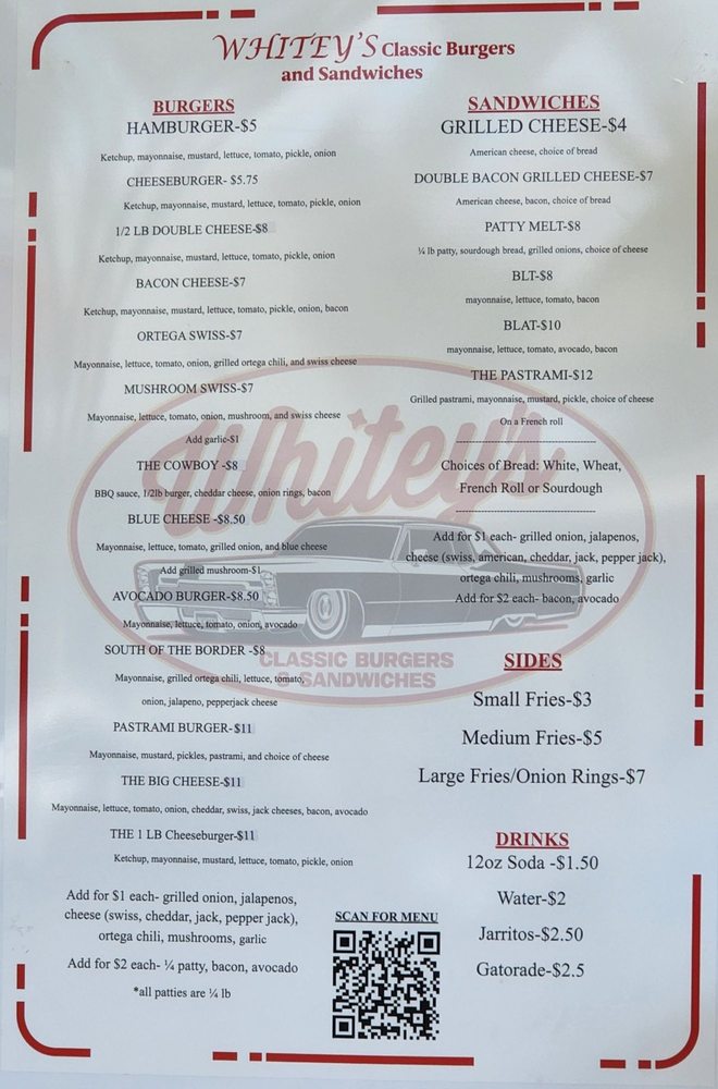 WHITEY’S CLASSIC BURGERS AND SANDWICHES - 14 Photos & 21 Reviews ...