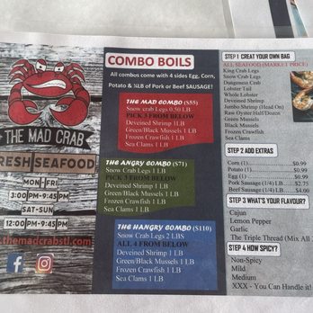 Mad crab menu store
