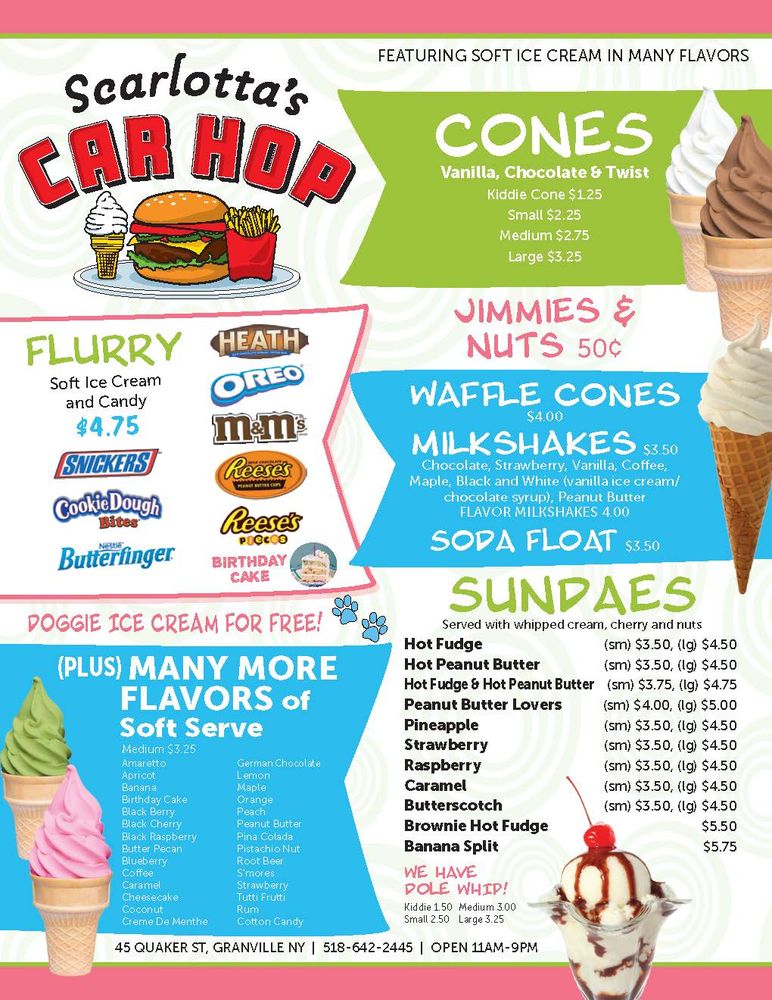 SCARLOTTA’S CAR HOP - 45 Quaker St, Granville, New York - Fast Food ...