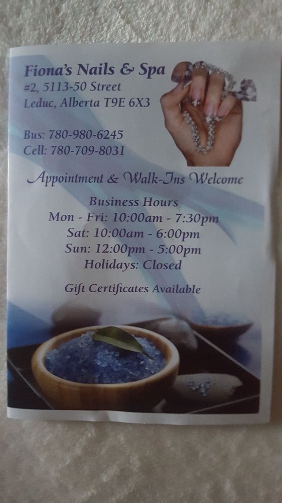 FIONA’S NAILS & SPA - Updated January 2026 - 2-5113 50 Street, Leduc ...