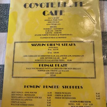 COYOTE BLUFF CAFE - Updated June 2025 - 594 Photos & 629 Reviews - 2417 S Grand St, Amarillo ...