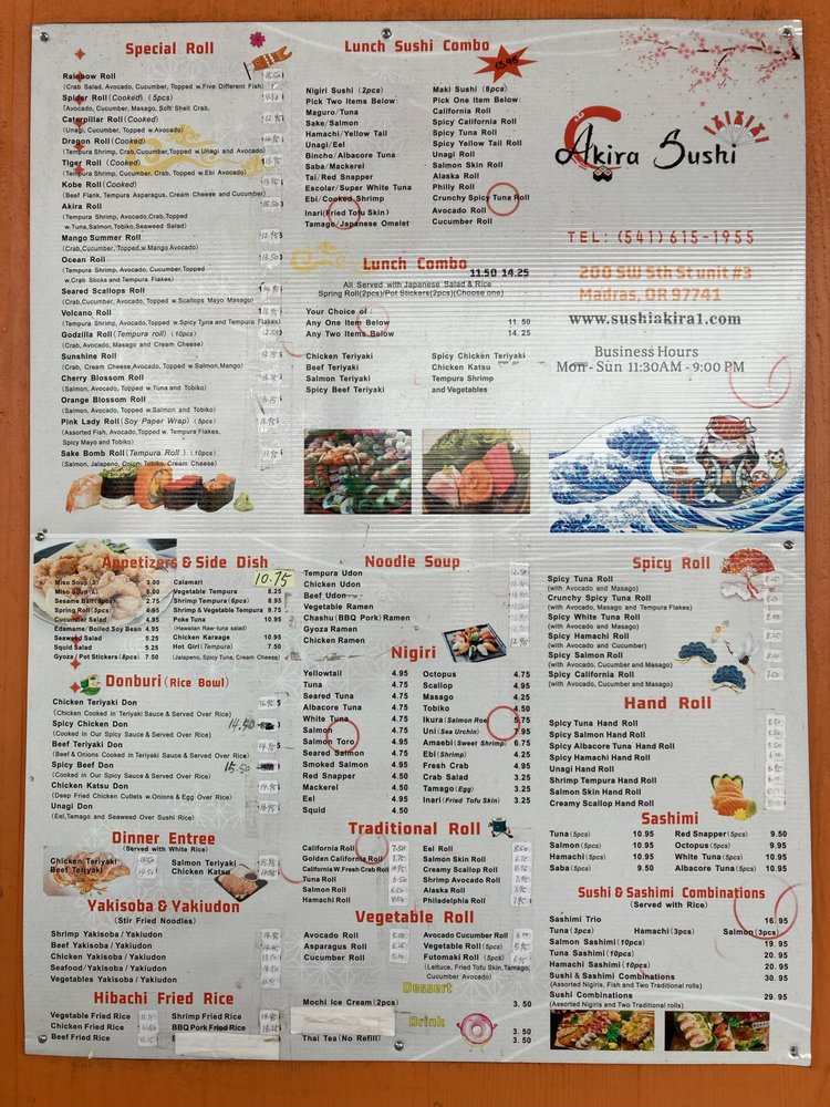 AKIRA SUSHI - 200 SW 5th St, Madras, Oregon - Japanese - Restaurant ...