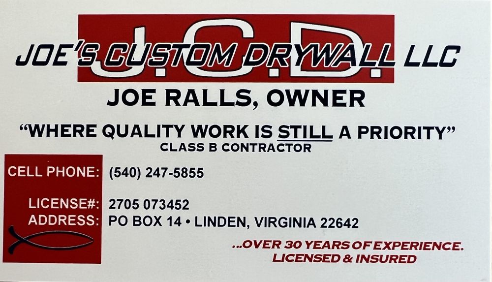 JOE’S CUSTOM DRYWALL - Updated March 2025 - Request a Quote - Linden ...