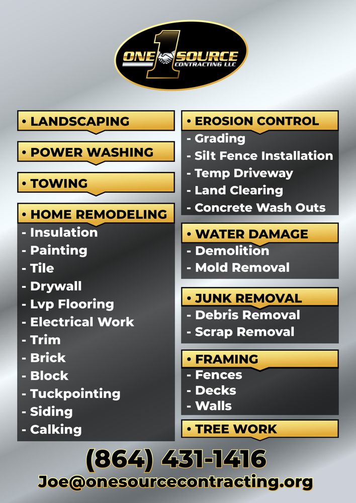 ONE SOURCE CONTRACTING - Updated October 2025 - 12 Photos - Spartanburg, South Carolina ...