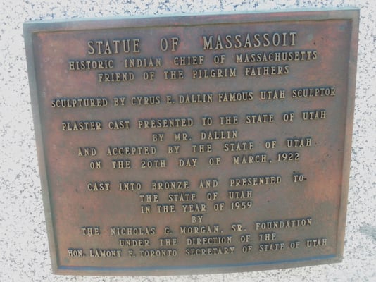CHIEF MASSASOIT STATUE - Updated July 2025 - 350 N State St, Salt Lake ...