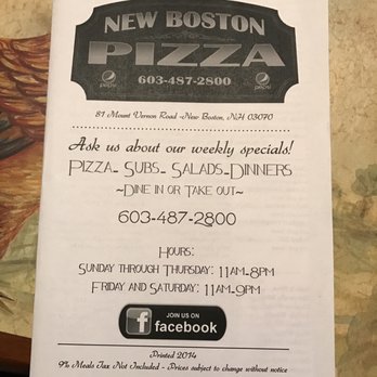 New boston pizza store