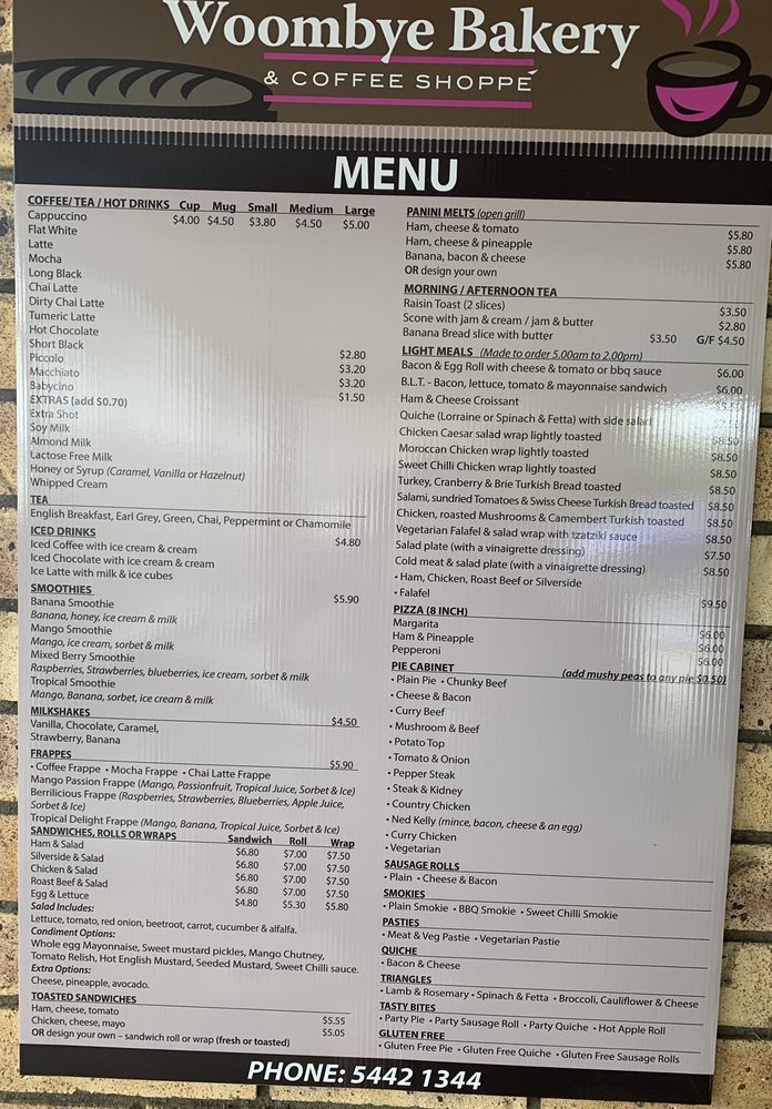 WOOMBYE BAKERY & COFFEE SHOPPE - Updated August 2025 - 32Blackall St ...