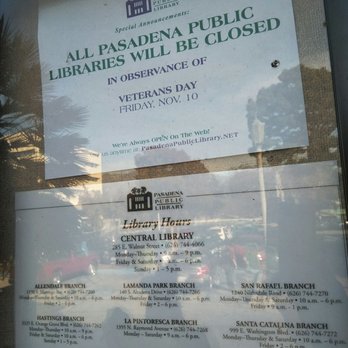 CENTRAL LIBRARY PASADENA PUBLIC LIBRARY - TEMP. CLOSED - Updated ...