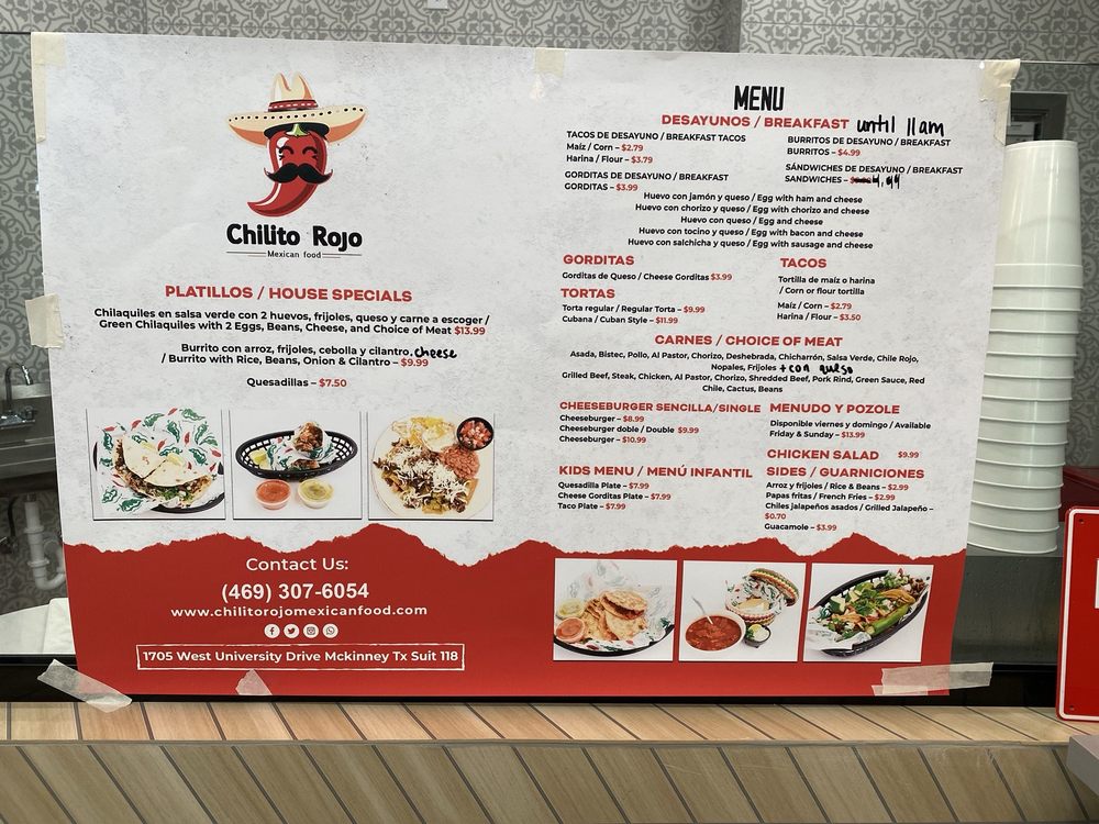 CHILITO ROJO MEXICAN FOOD - Updated September 2025 - 1705 W University ...
