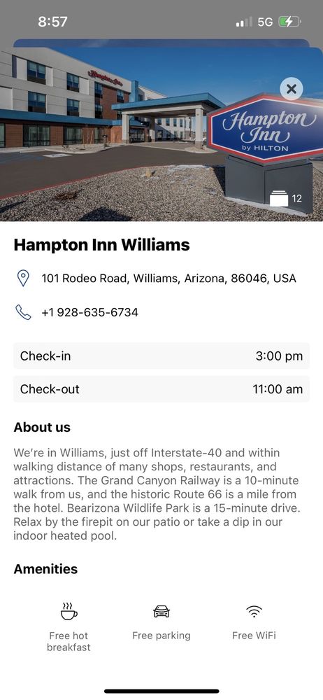 HAMPTON INN - 101 Rodeo Rd, Williams, AZ - Yelp