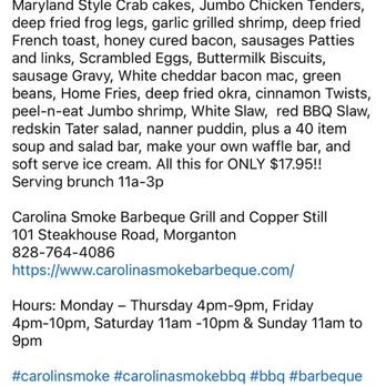 CAROLINA SMOKE BARBEQUE GRILL & COPPER STILL - Updated October 2025 ...