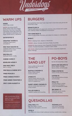 UNDERDOGS GRILL & CHILL - American (Traditional) - 505 Constitution Dr ...