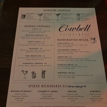 COWBELL BURGER & WHISKEY BAR - Updated July 2024 - 764 Photos & 836 ...