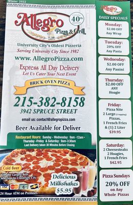 ALLEGRO PIZZA - Updated January 2026 - 105 Photos & 266 Reviews - 3942 ...