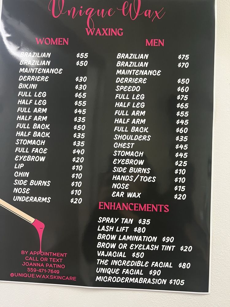 UNIQUE WAX - Updated January 2026 - 1844 South Mooney Blvd, Visalia ...