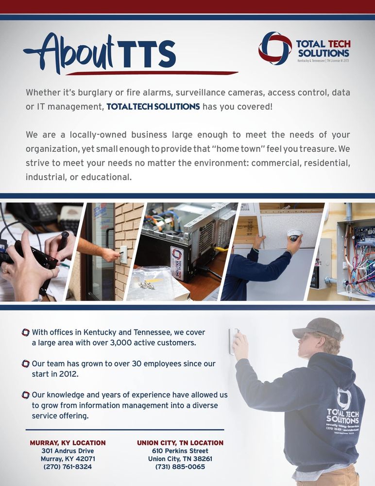 TOTAL TECH SOLUTIONS - Request a Quote - 610 Perkins St, Union City, Tennessee - Security ...