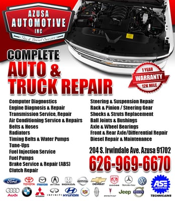 AZUSA AUTOMOTIVE GAS & DIESEL SERVICE - Updated December 2025 - 28 ...