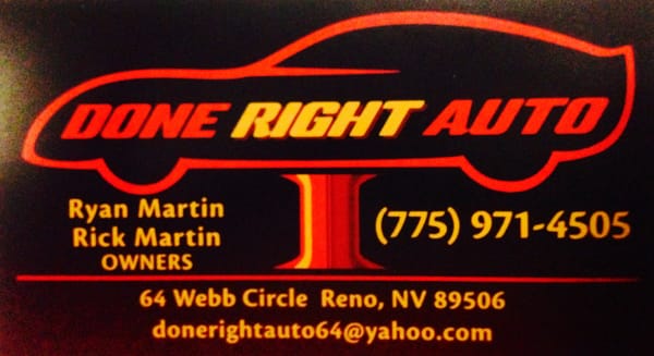 DONE RIGHT AUTO - Updated July 2025 - 67 Webb Cir, Reno, Nevada - Auto ...