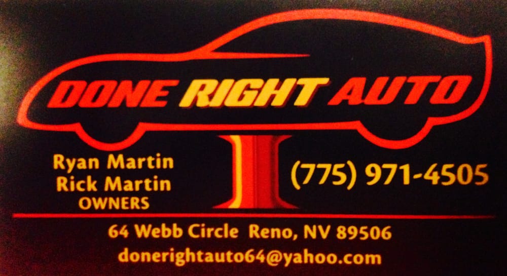 DONE RIGHT AUTO - Updated September 2025 - 67 Webb Cir, Reno, Nevada ...