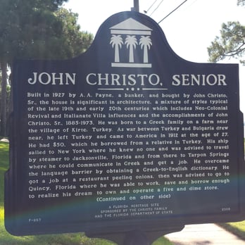 JOHN CHRISTO- SENIOR HISTORICAL MARKER - Updated July 2025 - 940 W Beach Dr, Panama City ...