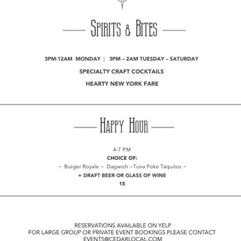 CEDAR LOCAL - Updated June 2025 - 235 Photos & 179 Reviews - 25 Cedar ...