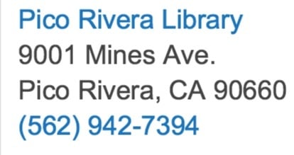 LA COUNTY LIBRARY - PICO RIVERA LIBRARY - Updated December 2025 - 32 ...