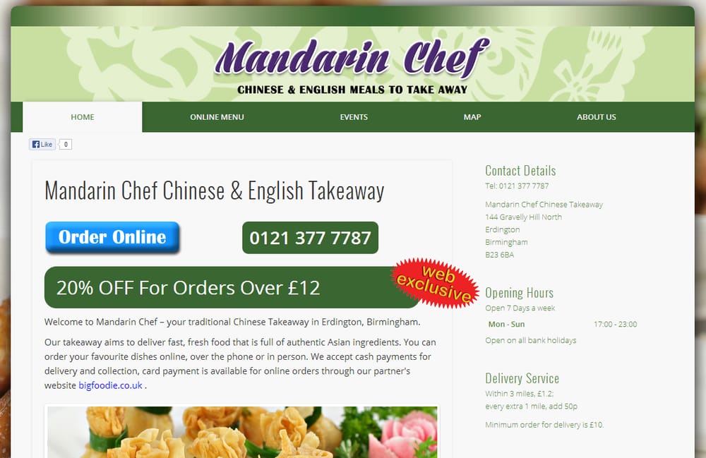 MANDARIN CHEF CHINESE & ENGLISH TAKEAWAY - 144 Gravelly Hill N ...