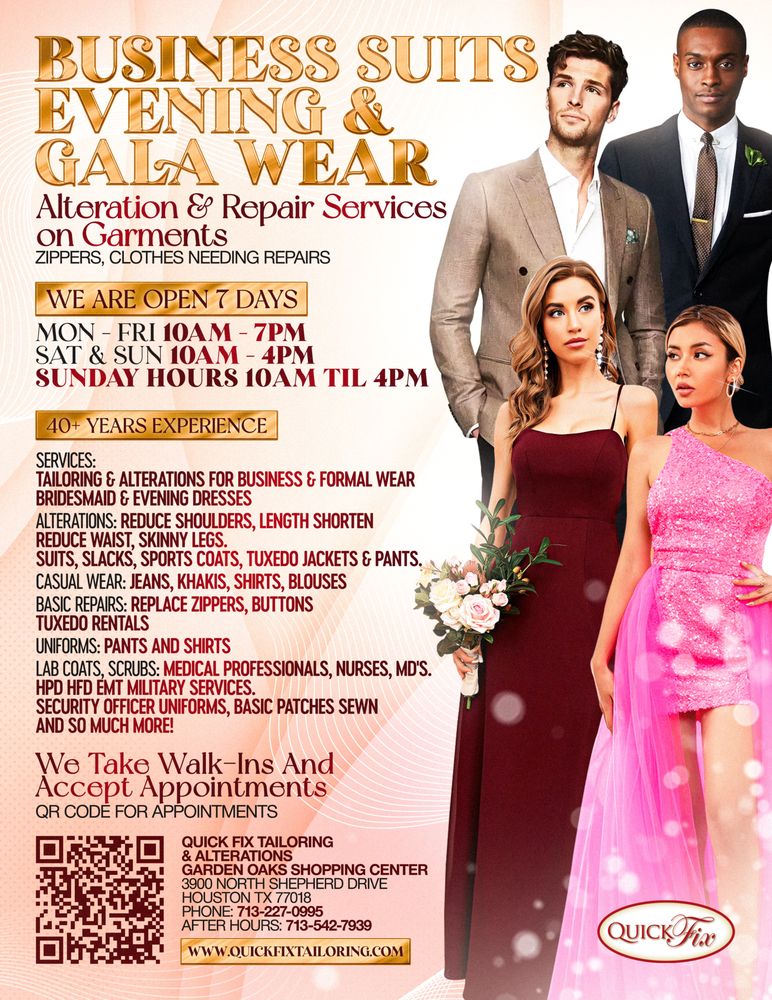 QUICK FIX TAILORING ALTERATIONS & TUXEDO RENTALS - Updated August 2025 ...