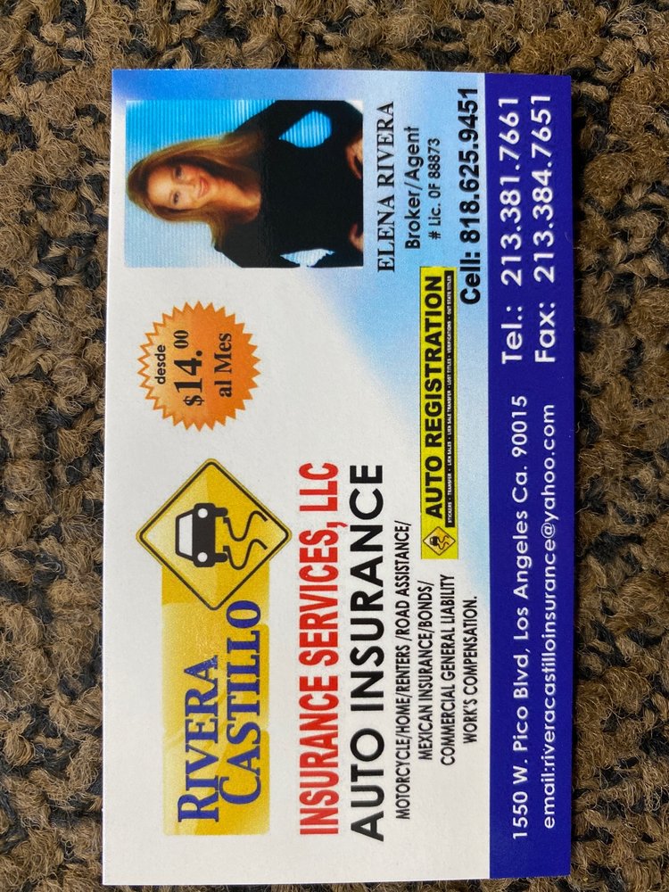 RIVERA CASTILLO INSURANCE SERVICES - Updated December 2025 - 1550 W ...