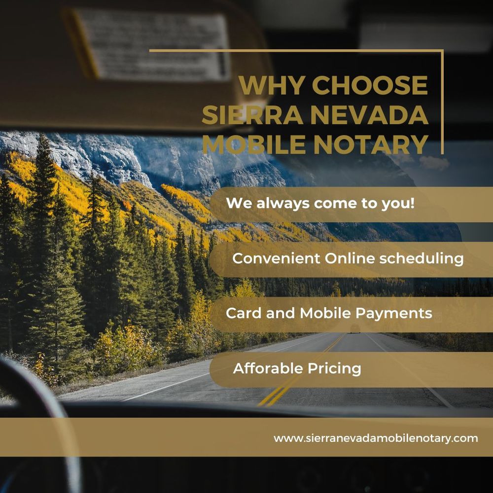 SIERRA NEVADA MOBILE NOTARY - Updated July 2025 - Request a Quote - 10 ...