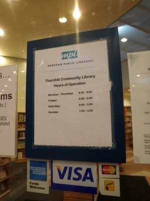 MARKHAM PUBLIC LIBRARY - THORNHILL COMMUNITY CENTRE BRANCH - Updated ...